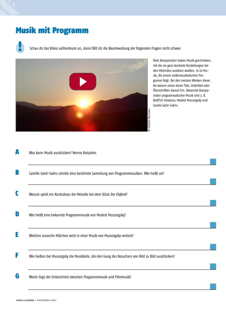 Programmmusik - Studio Neumann - Musik & Bildung